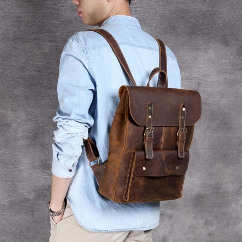 Leather Backpack Leather Vintage Leather Backpack Leather - Etsy