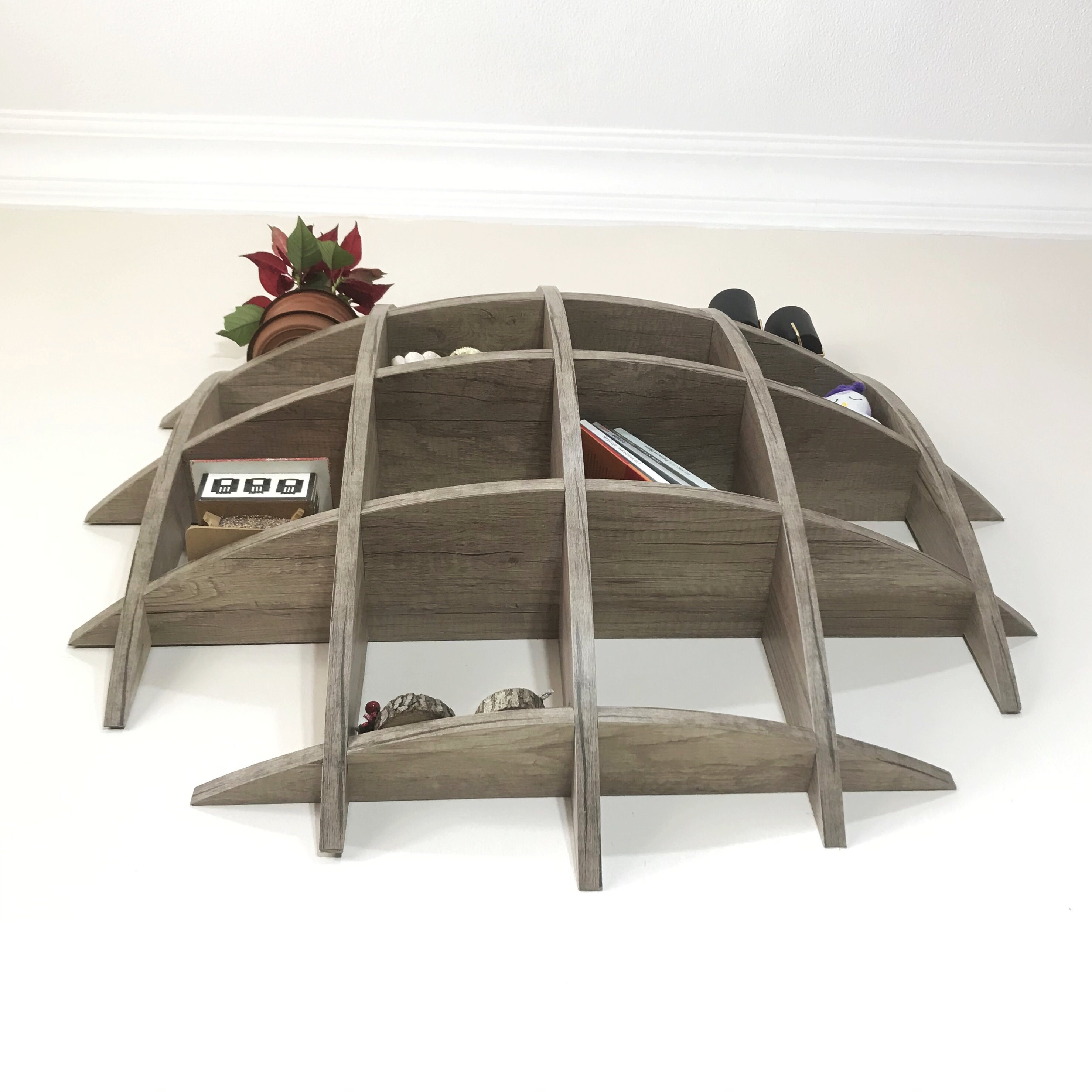 Wooden Wall Shelf, Hemispherical Shelf, Unique Home Decor Furniture ...