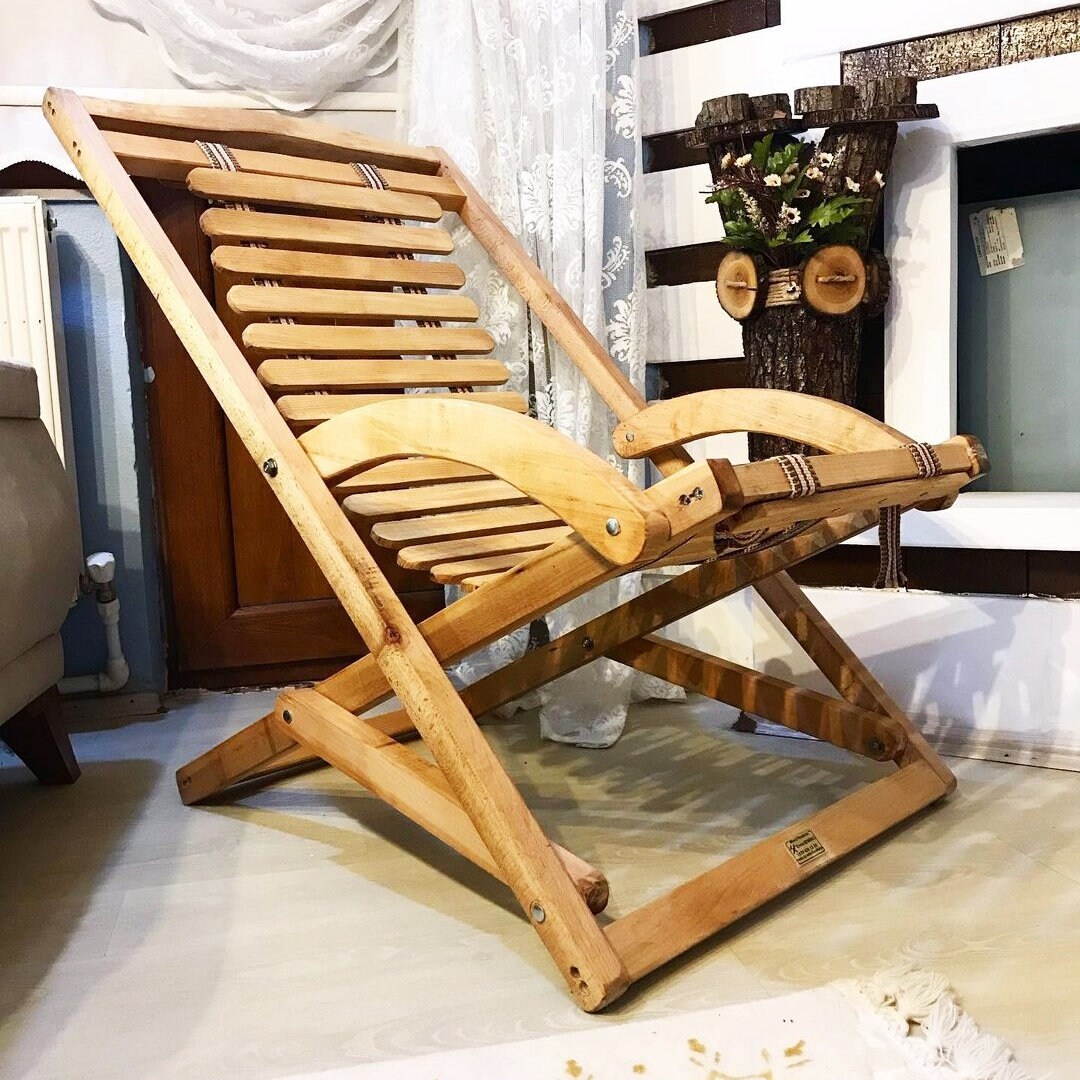 Foldable Wooden Chair, Lounge Chair, Camping Chair, Wood Sun Chair ...