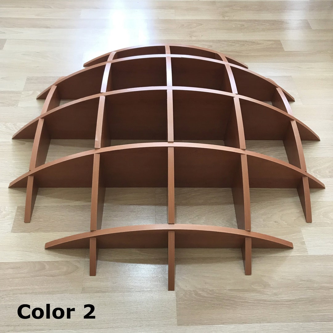 Wooden Wall Shelf, Hemispherical Shelf, Unique Home Decor Furniture ...