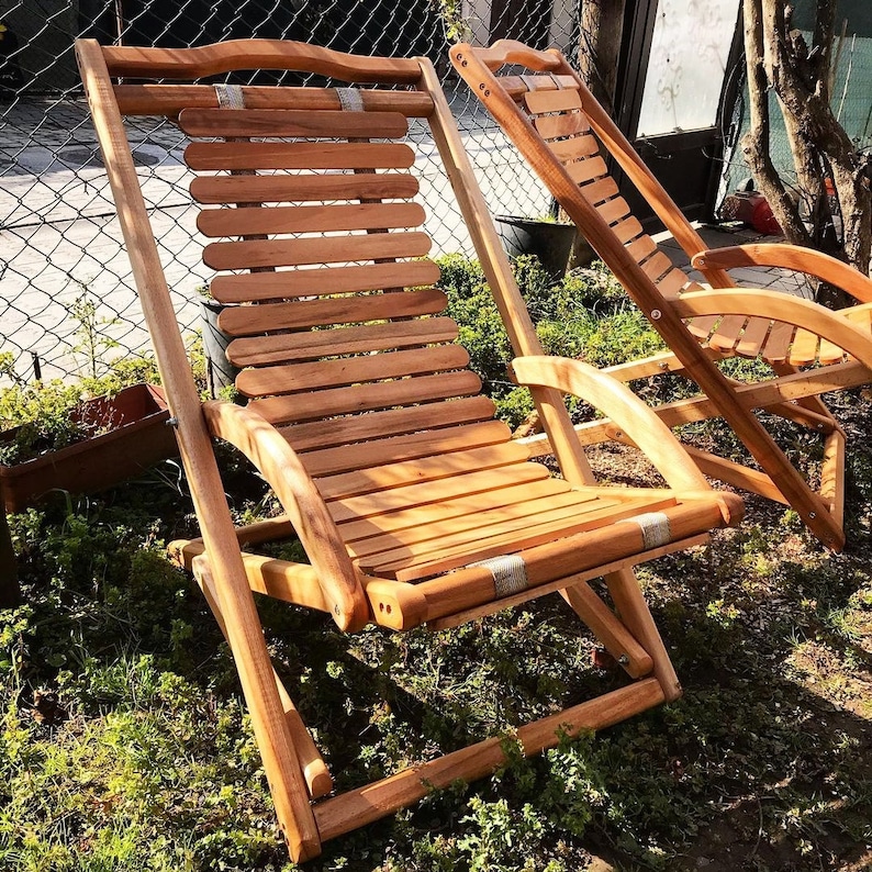 Foldable Wooden Chair, Lounge Chair, Camping Chair, Wood Sun Chair ...