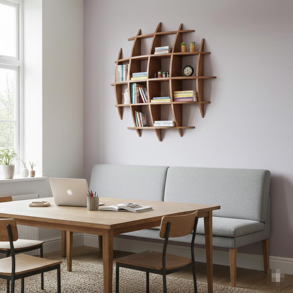 Wooden Sphere Shelf | Half Globe Wall Shelving | Oval Floating ...