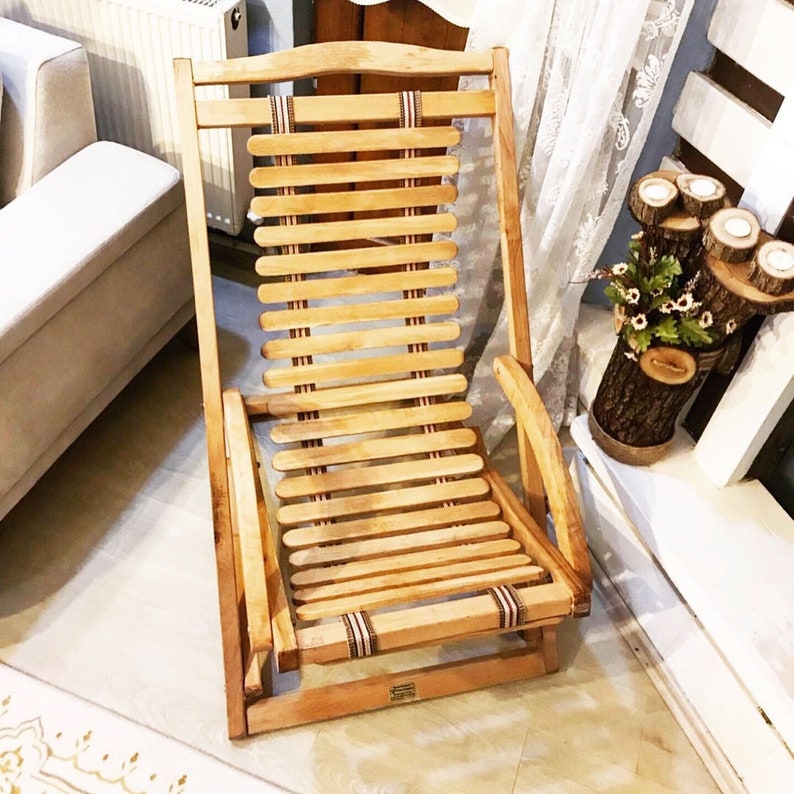 Foldable Wooden Chair, Lounge Chair, Camping Chair, Wood Sun Chair ...