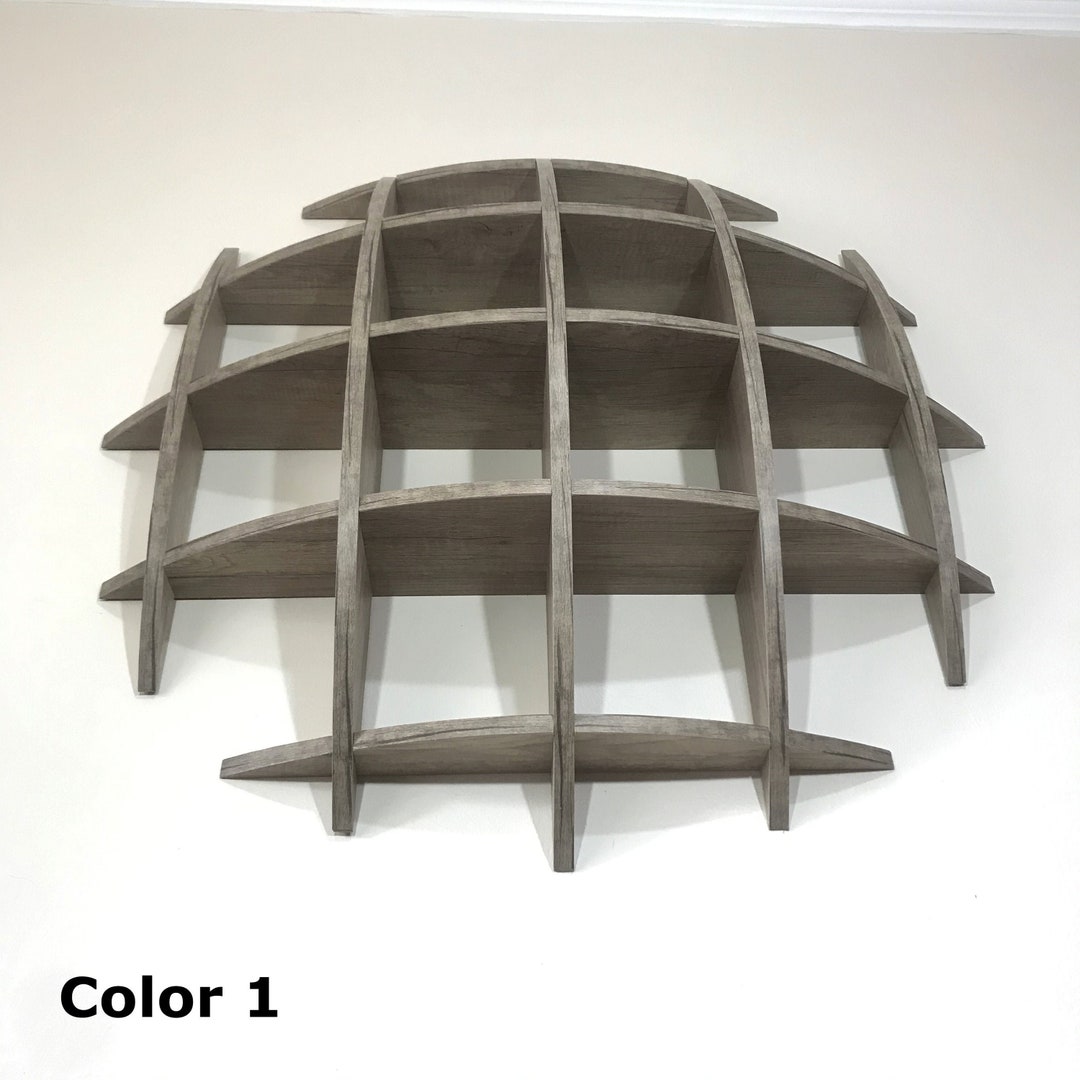 Wood Sphere Shelf, Oval Rack, Wooden Rustic Shelf, Wall Decoration ...