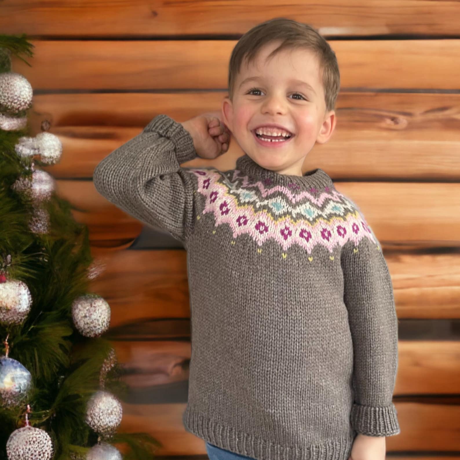 Hand Knit Merino Wool Kids Sweater: Nordic Fair Isle Pullover - Etsy
