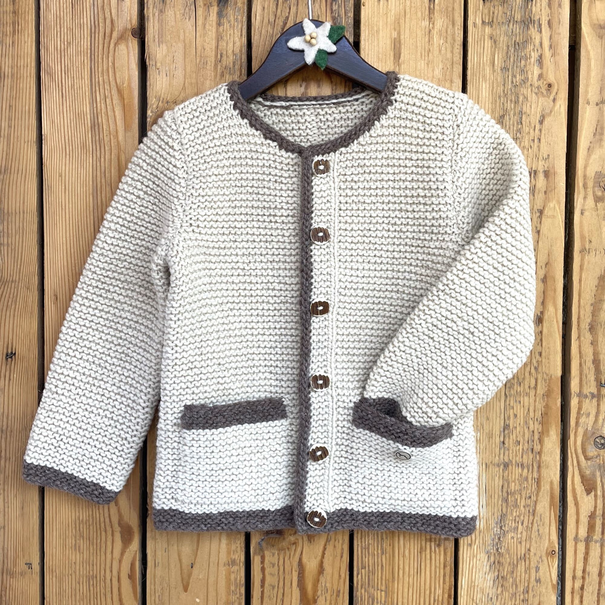 Austrian Kids Trachten Jacket, Folklore Tirolian Hand Knit Wool ...