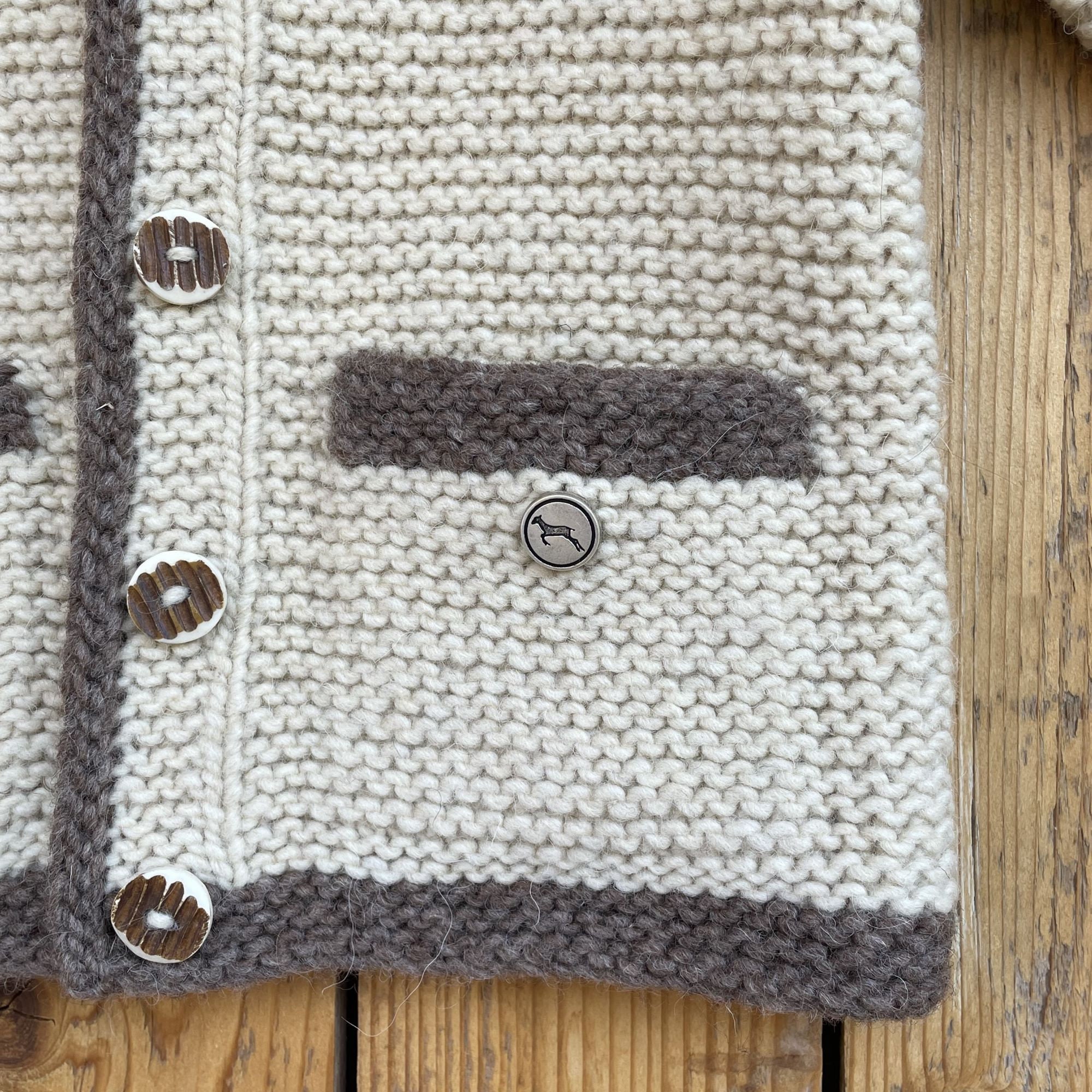 Austrian Kids Trachten Jacket, Folklore Tirolian Hand Knit Wool ...