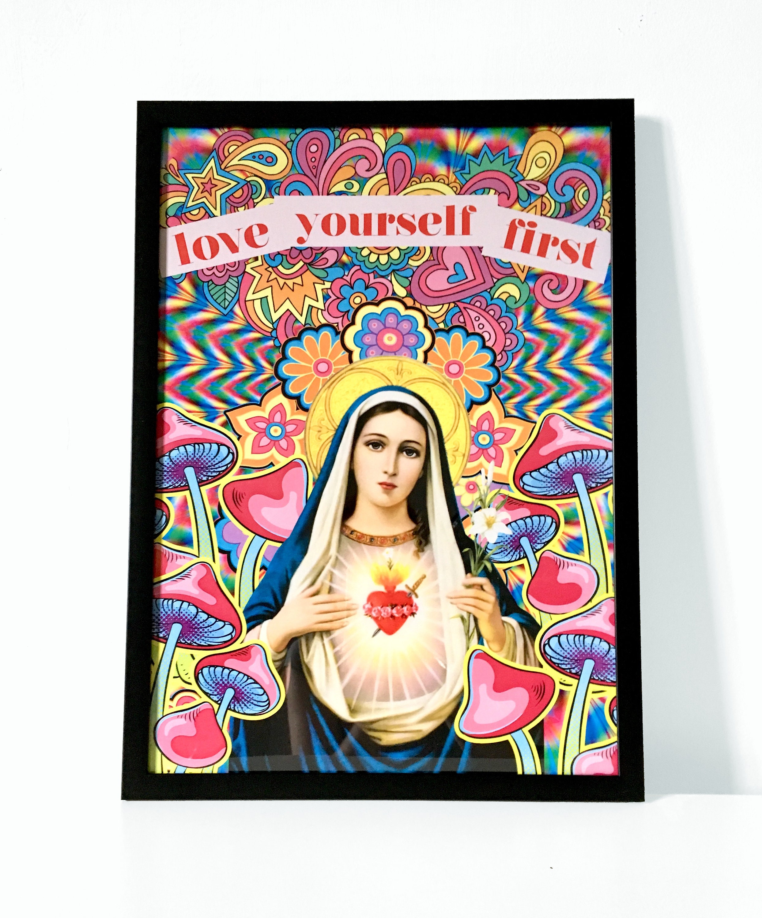 Poster Print Psychedelic Holy Mary Virgin Mary Mother Mary Our - Etsy
