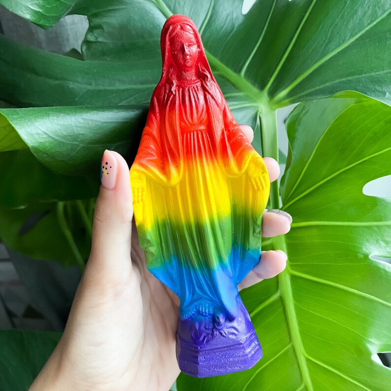 Virgin Mary Rainbow Figure LGBT - Etsy