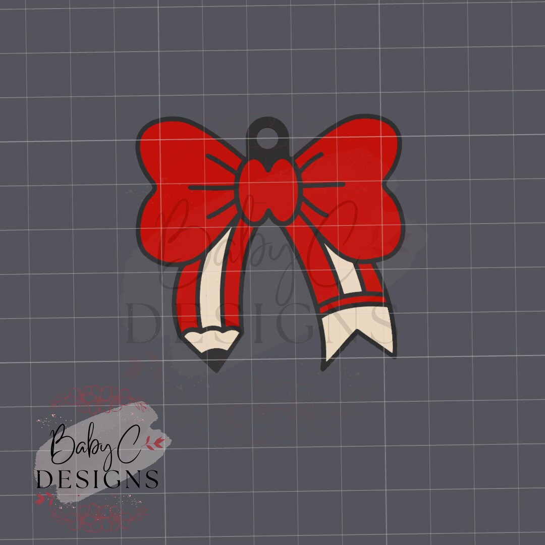Digital Download, STL File, Pencil Bow Keychain, Instant Download, NFC ...