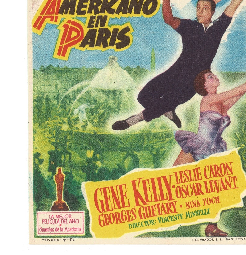 1950s Spanish Movie Poster Print for Gene Kelly's Classic Movie 'an ...