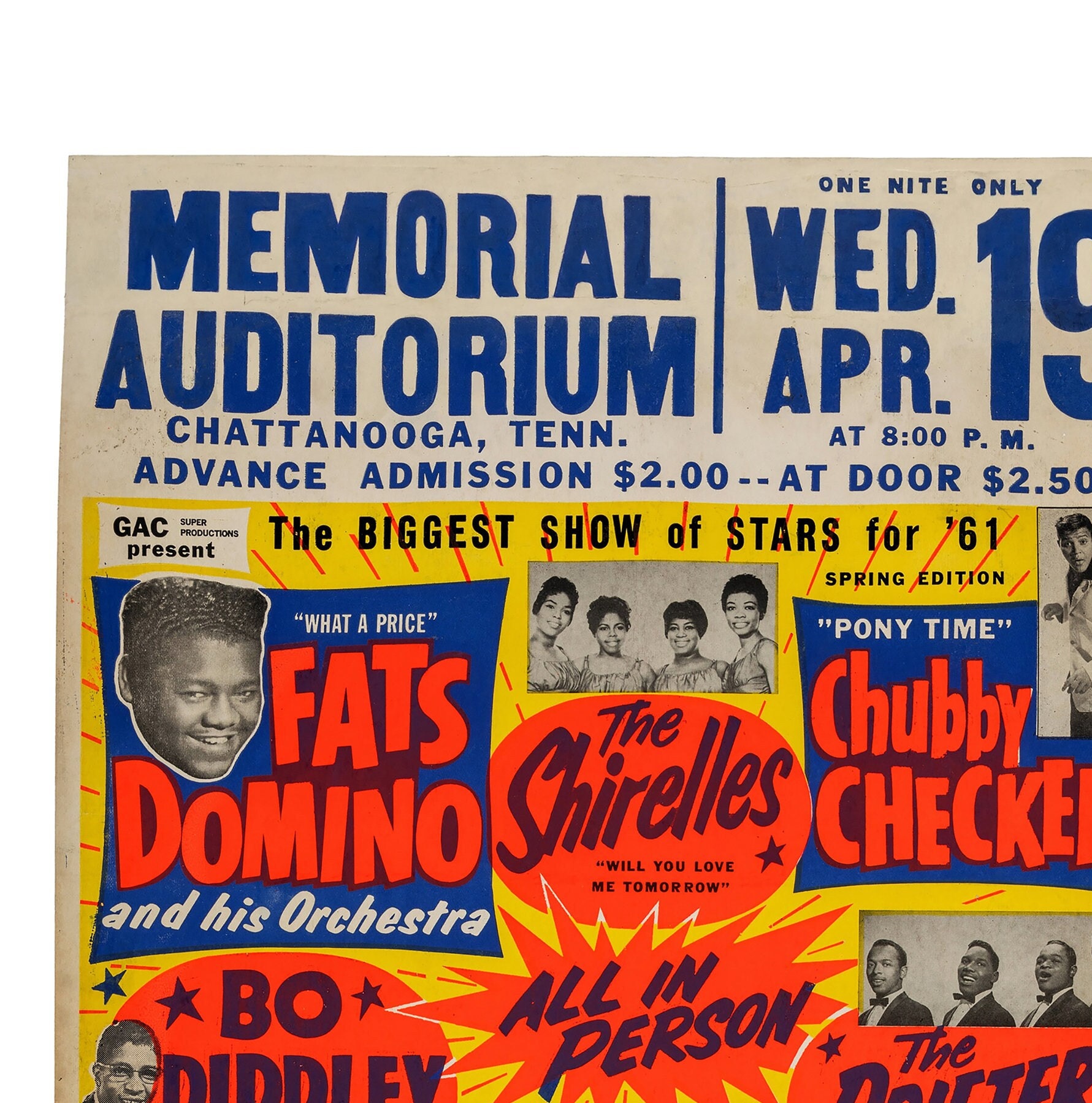 Memorial Auditorium 1961 Concert Poster, Hand Made Digital Pigment Art ...
