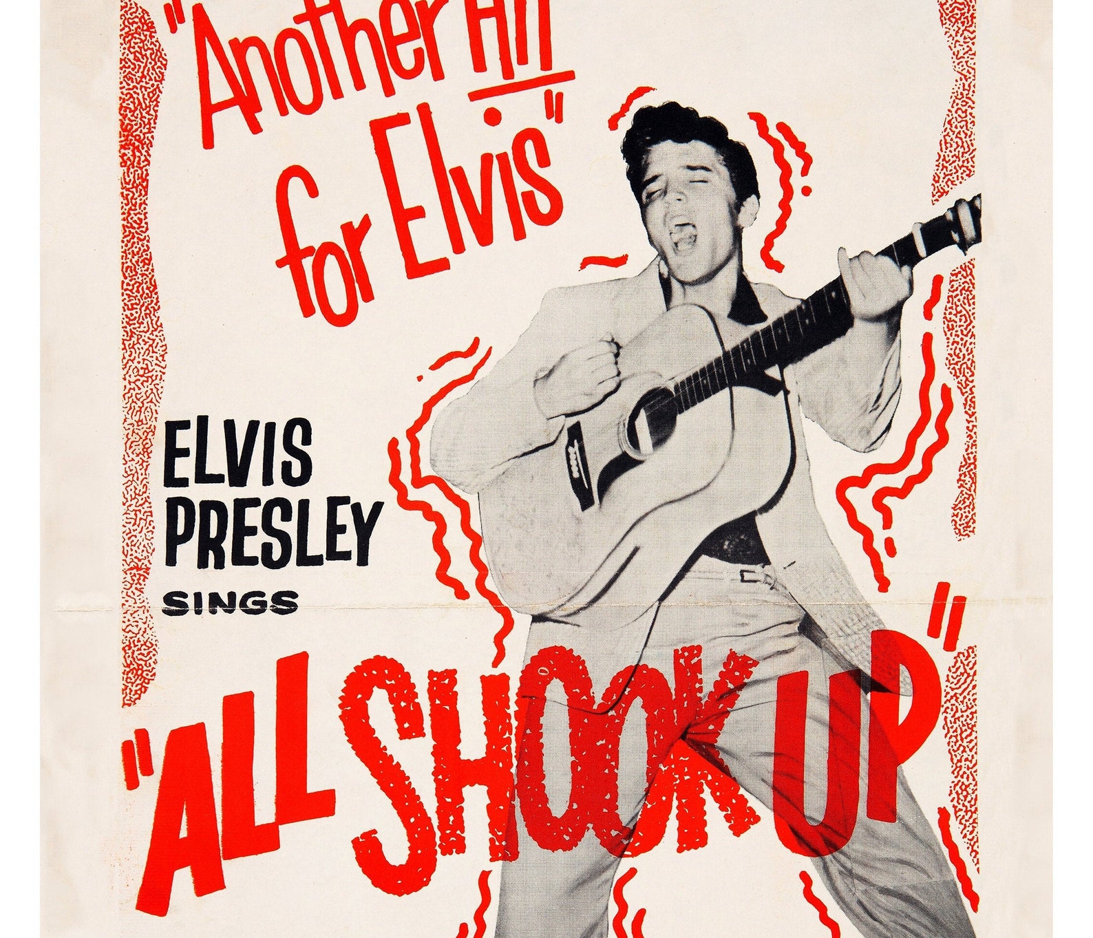 Vintage Elvis Presley All Shook up Promo Poster, Digital Art Print ...