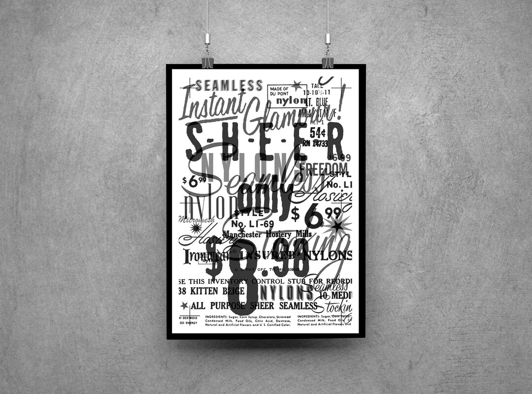 Nylons - Hosiery Graphics, Limited Edition Hand Made Giclee Pigment Art ...