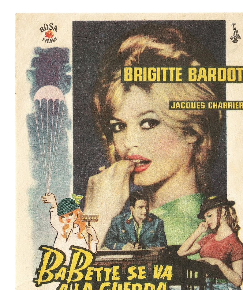 1950s Spanish Film Poster for 'babette Goes to War' Starring Brigitte ...