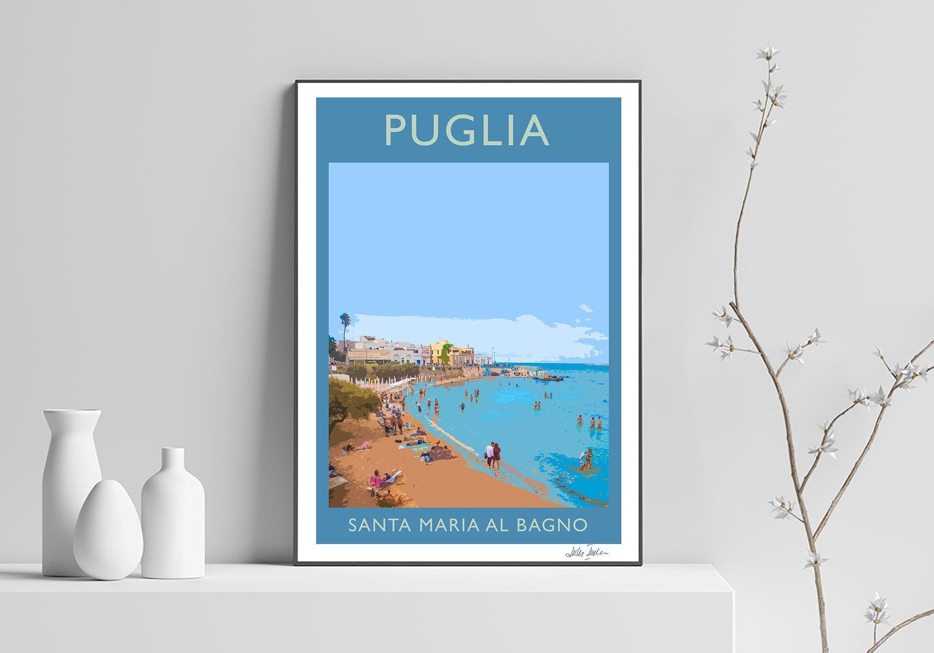 Puglia Italy Inspired by Vintage Travel Posters Digital | Etsy