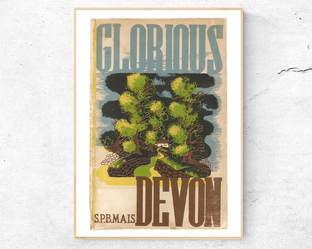 Vintage Devon Book Cover, Illustrated by E. Mcknight Kauffer - Hand ...