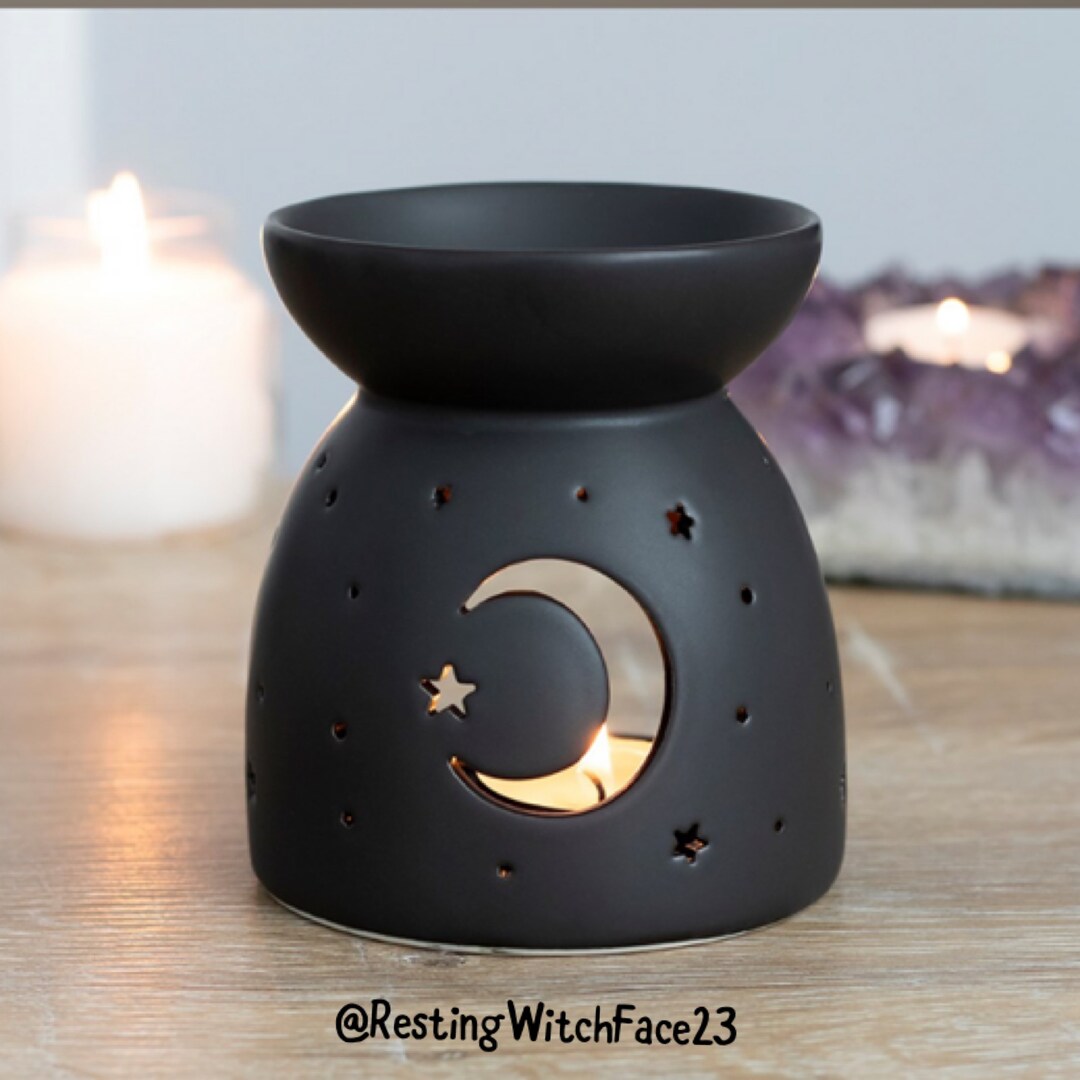 Moon and Star Cut Out Wax/oil Burner - Etsy