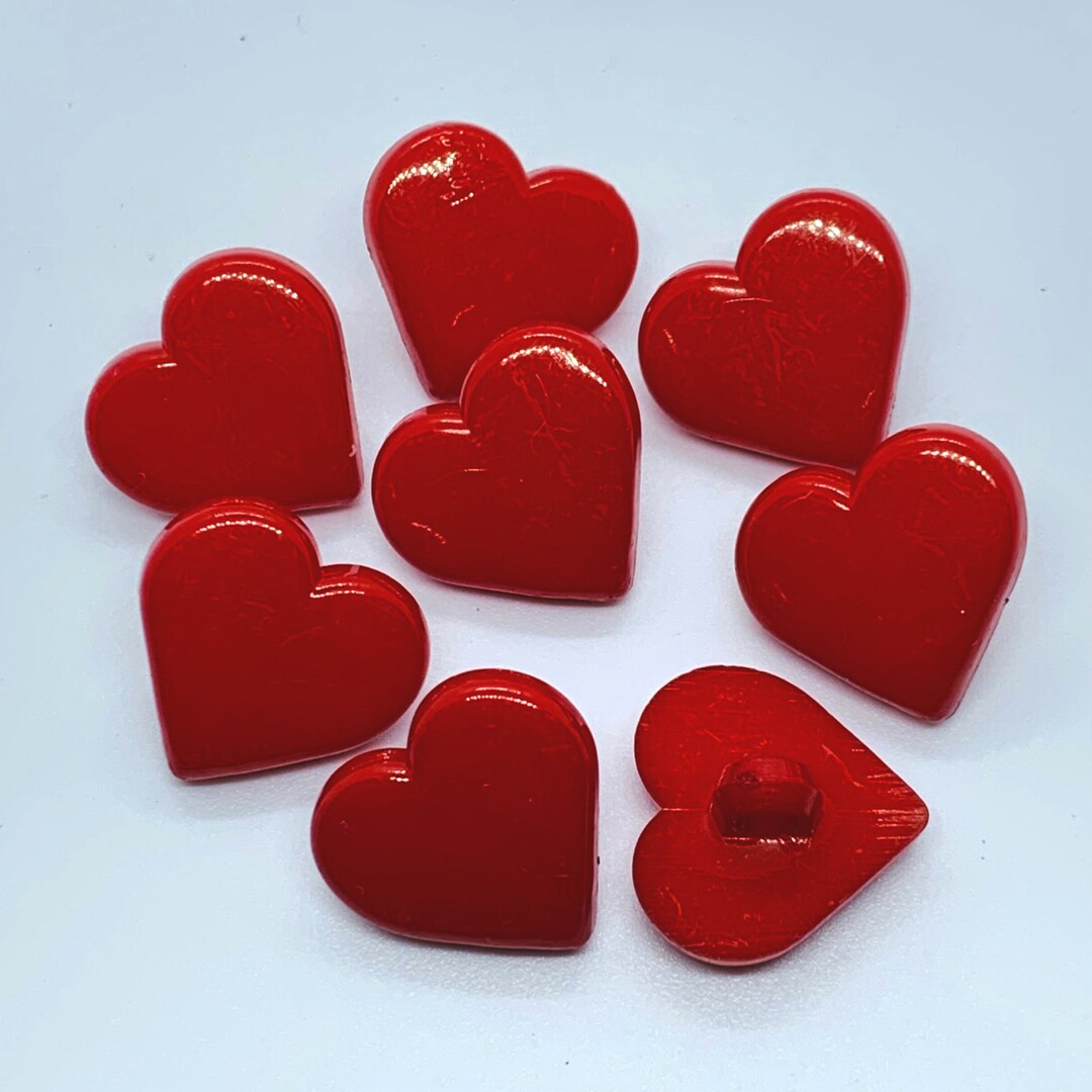 Red Heart, 17 Mm, Craft Button, Sewing Accessory, Valentine Button ...