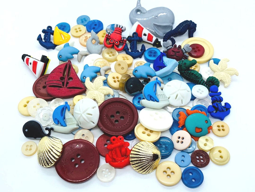 Nautical Buttons, Beach Theme Buttons, Lobster, Dolphin Button, Sea ...