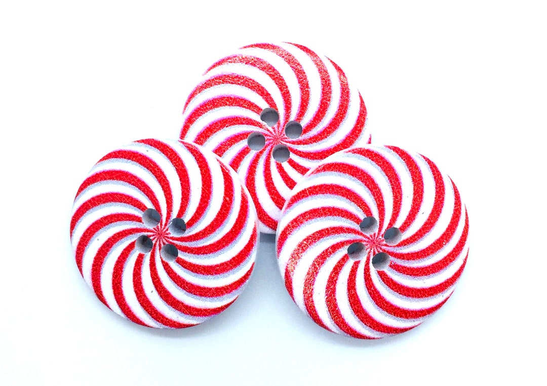 Wooden Painted Peppermint Candy Buttons. Listing is for 5 Buttons. - Etsy
