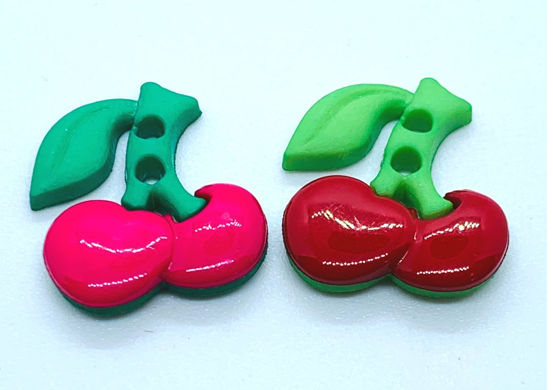 Shiny, Red Cherry Buttons, Cherry Button, Pink Cherries, Red Cherries ...