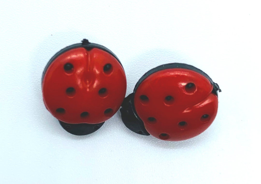 Ladybug Buttons, Small, Resin, Shank Style, Red and Black Button, 12 Mm ...