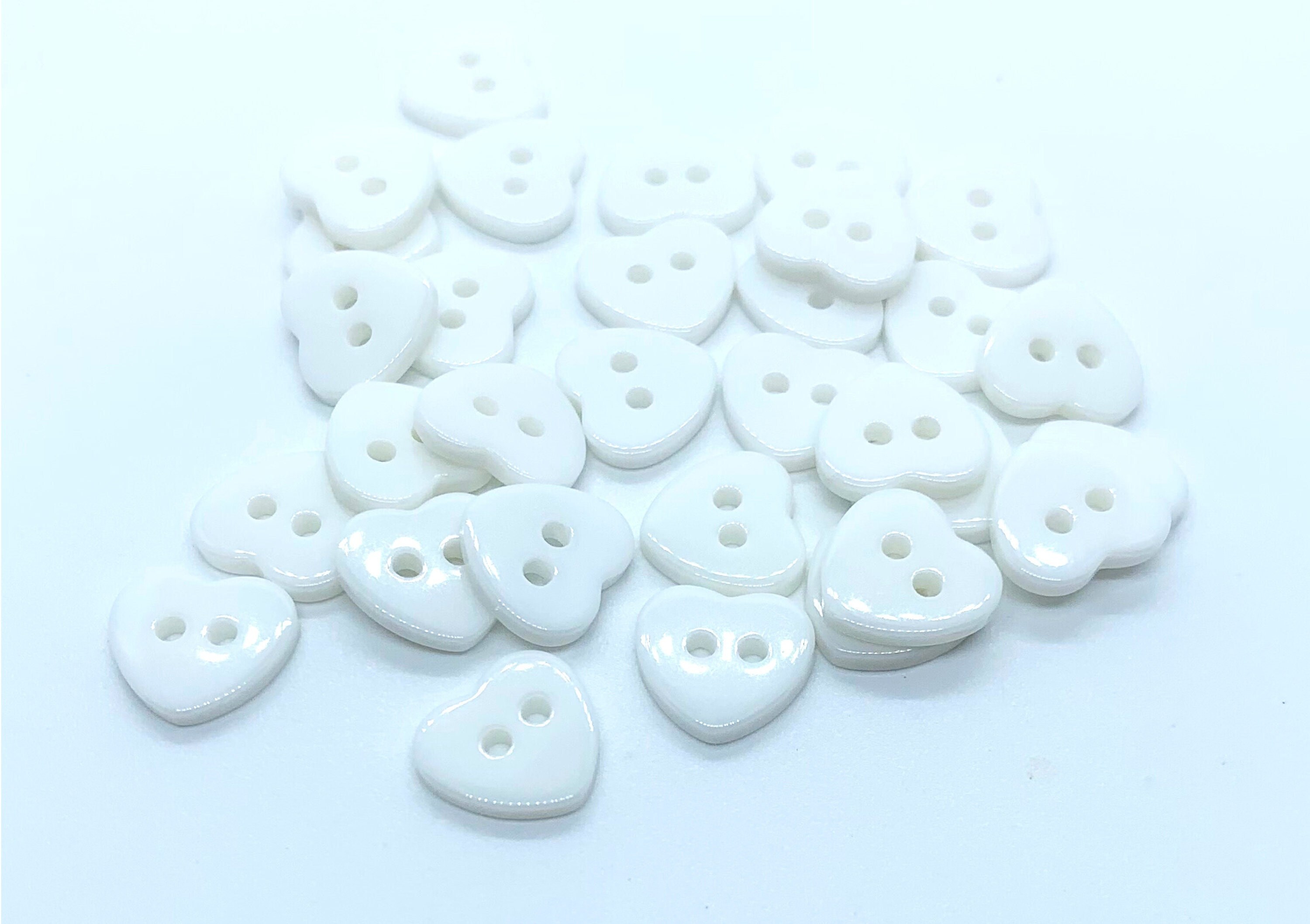 Tiny White Heart Buttons Sewing Button Craft Buttons 2 - Etsy