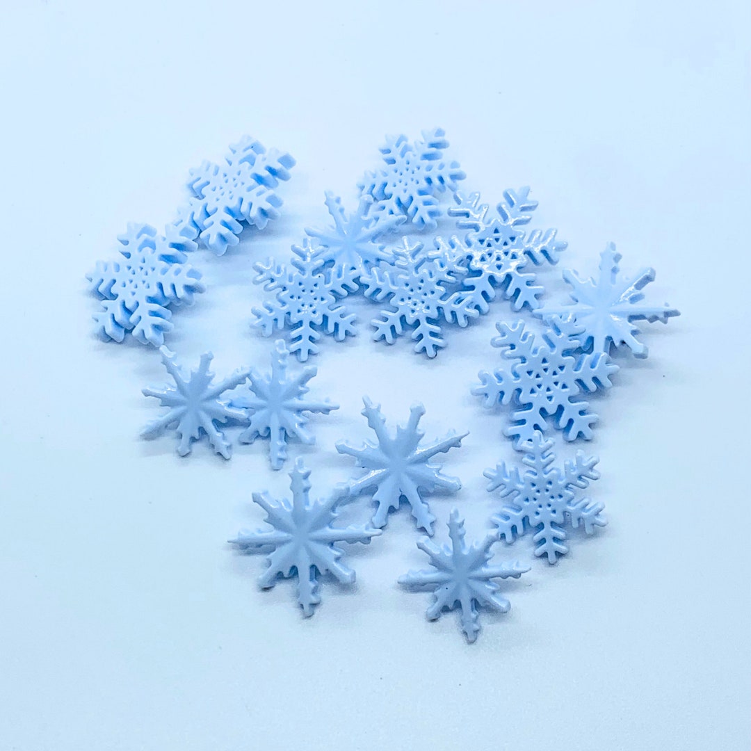 Snowflake, Light Blue Plastic Snowflake Button, Winter Button ...
