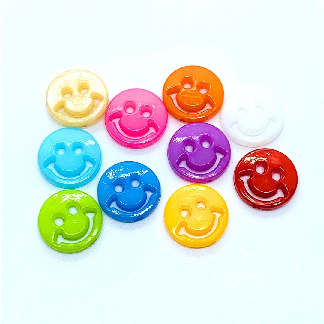 Smiley Face Buttons, Happy Buttons, Multicolored, Baby Sweater Buttons ...