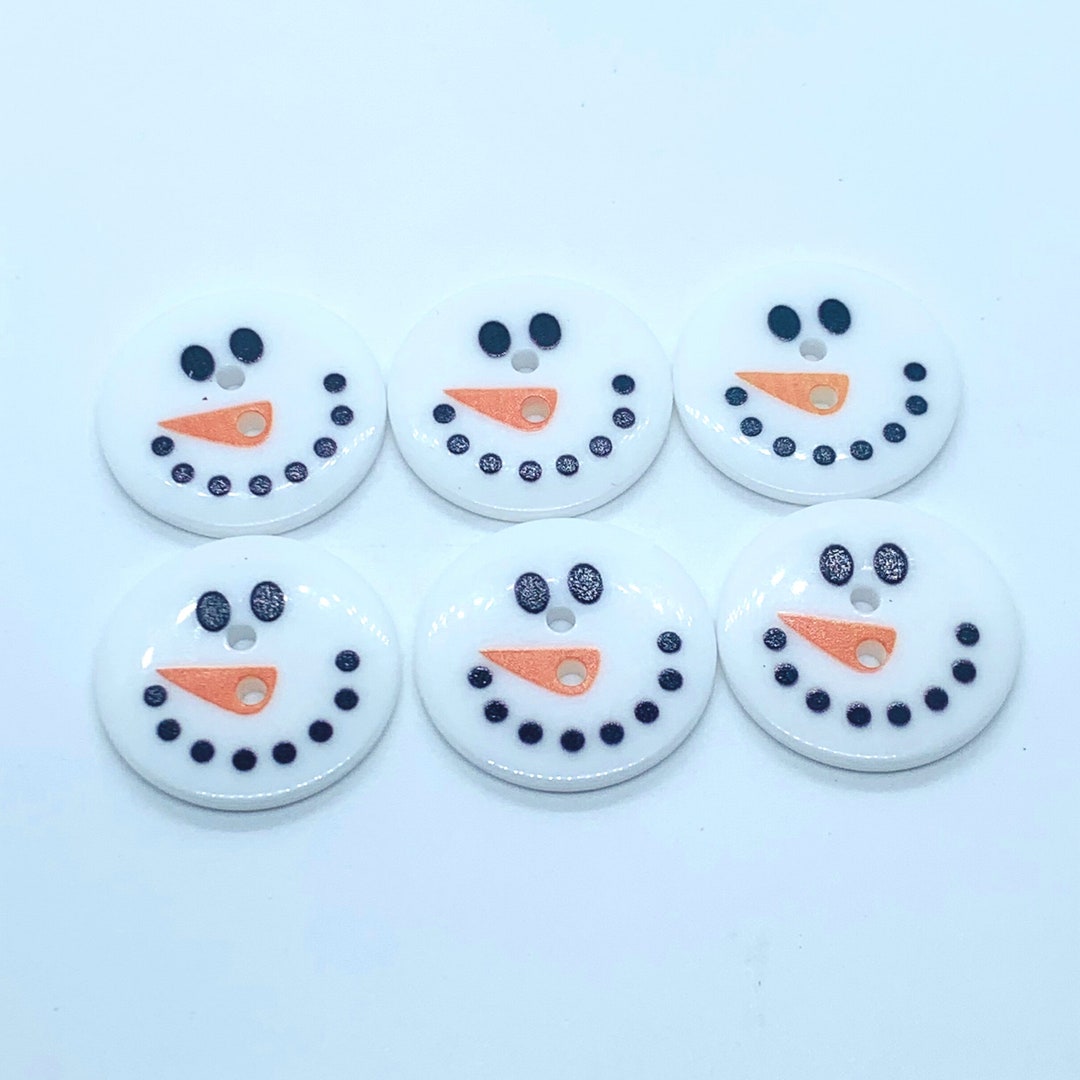Snowman Button Snowman Face Christmas Button Christmas - Etsy