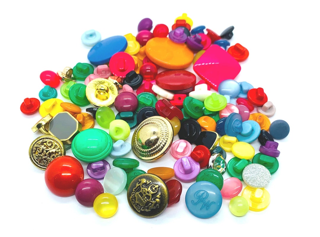 Grab Bag of Buttons, Multi Colored Buttons, Gift for Sewer, Gift for ...