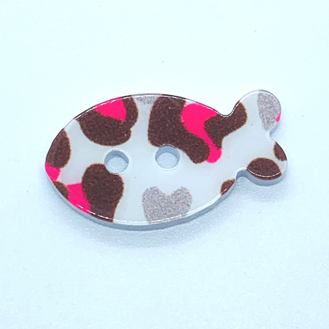 Fish Shaped Button, Ocean Theme Button, Sea Life Button, Child Sweater ...