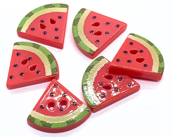 Watermelon Button, Fruit Buttons, Food Buttons, Summer Craft Button ...