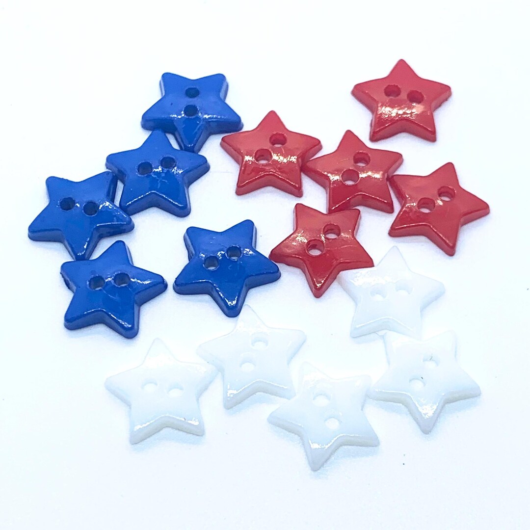 Resin Stars, Patriotic Star, Star Button, Blue Star, Red Star, White ...