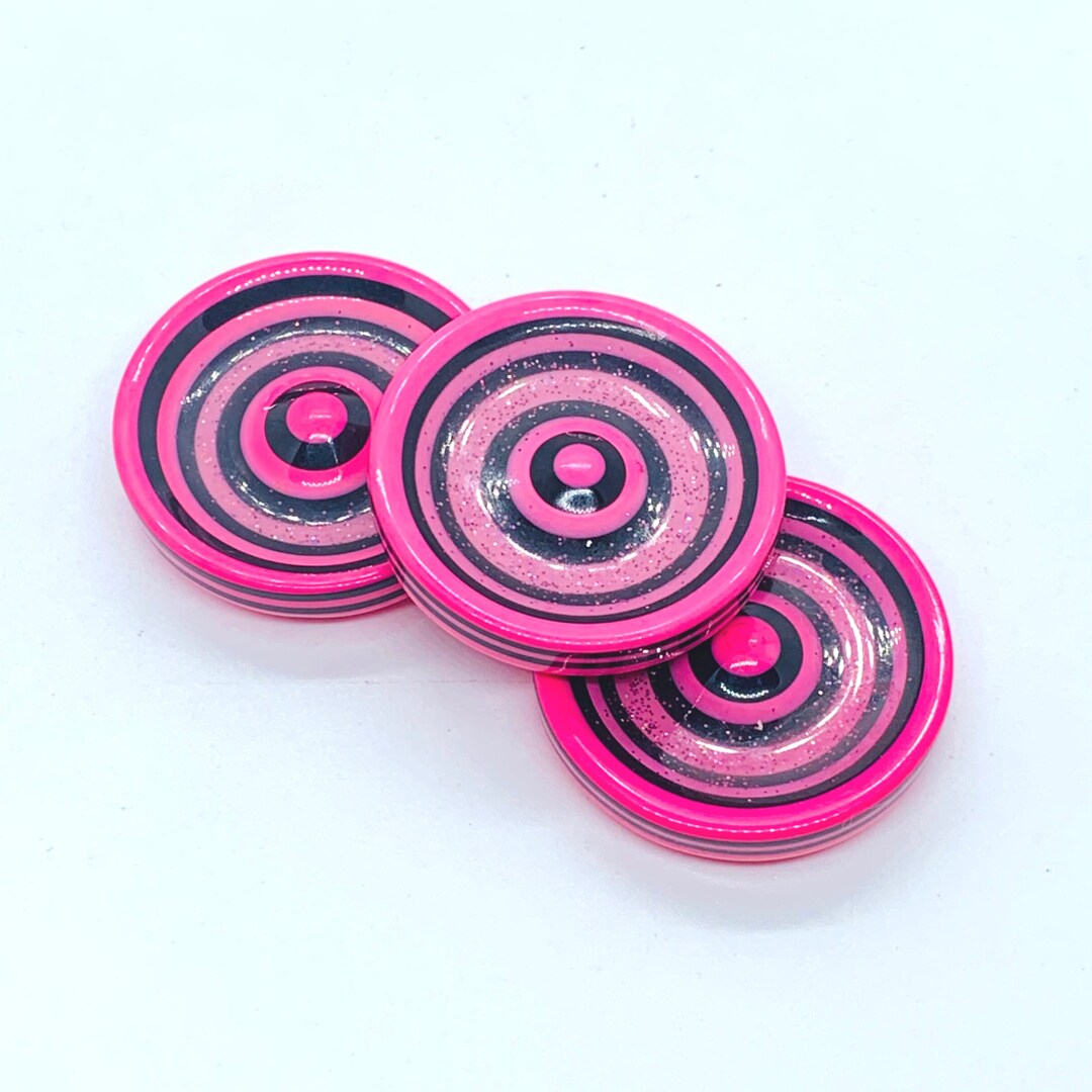 Chunky Button, Black and Pink Button, Resin Button, Sewing Button ...