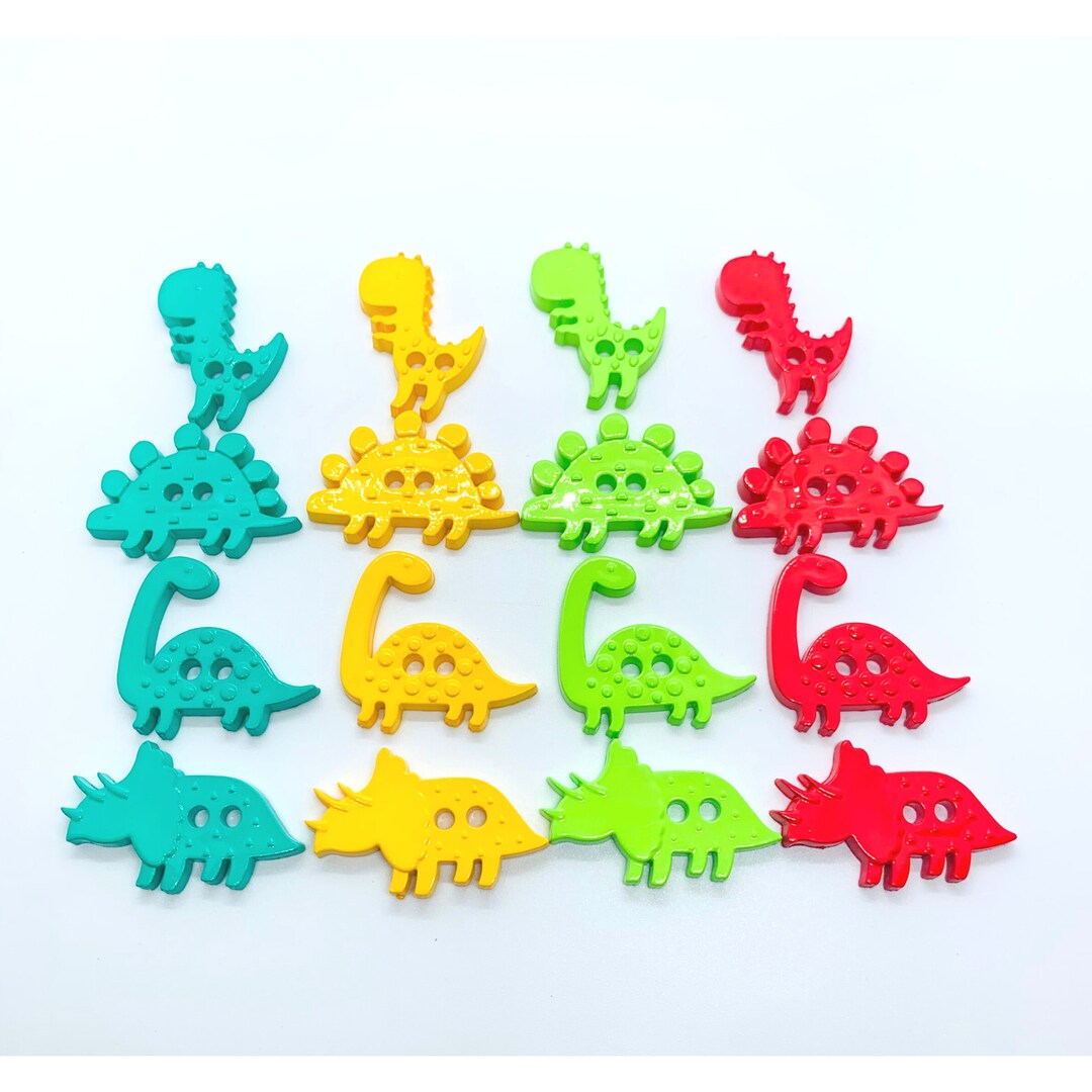 Dinosaur Buttons, Primary Colors, Child Buttons, Listing is for 16 ...