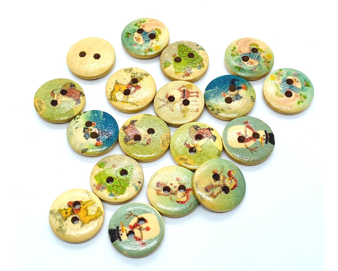 Snowman Buttons, Christmas Buttons, Winter Buttons, Round, 15mm Buttons ...