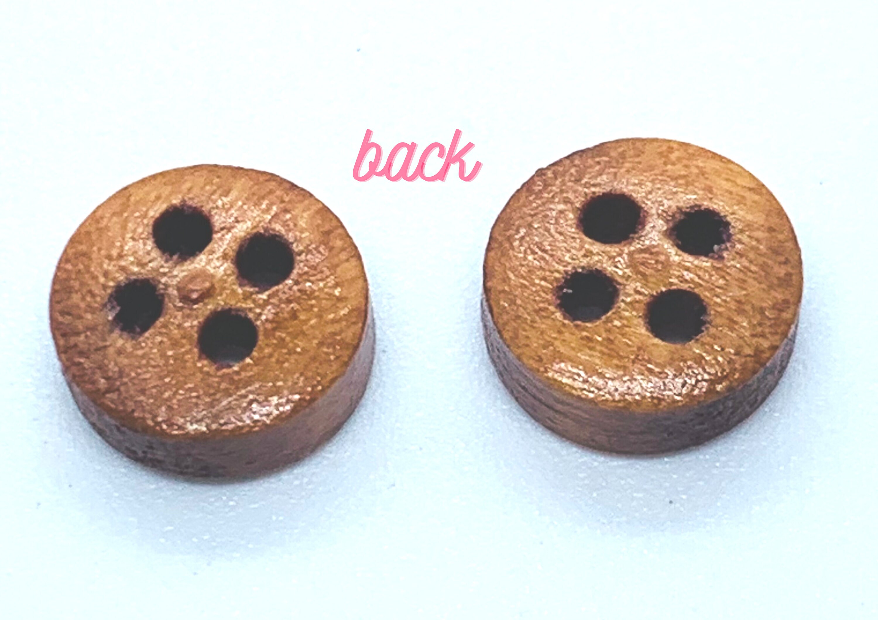 Tiny Round Mini Brown Wooden Buttons Craft Buttons Doll - Etsy