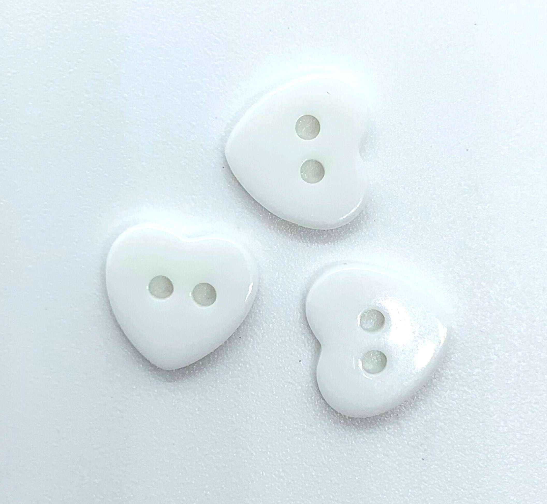 Tiny White Heart Buttons Sewing Button Craft Buttons 2 - Etsy
