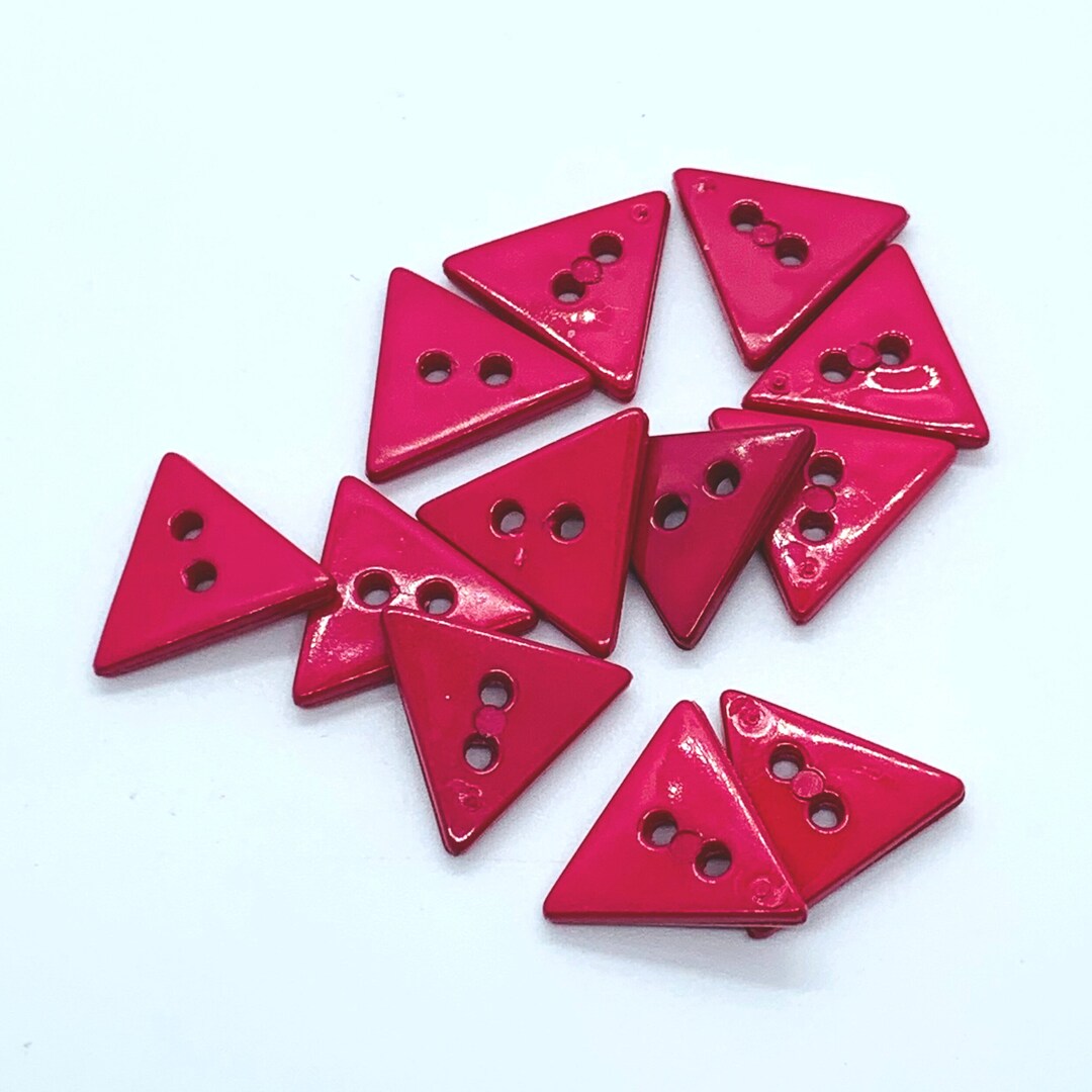 Shiny Red, Triangle Buttons, Craft or Scrapbooking Buttons, 18mm Wide ...