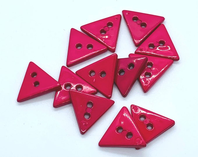 Shiny Red, Triangle Buttons, Craft or Scrapbooking Buttons, 18mm Wide ...