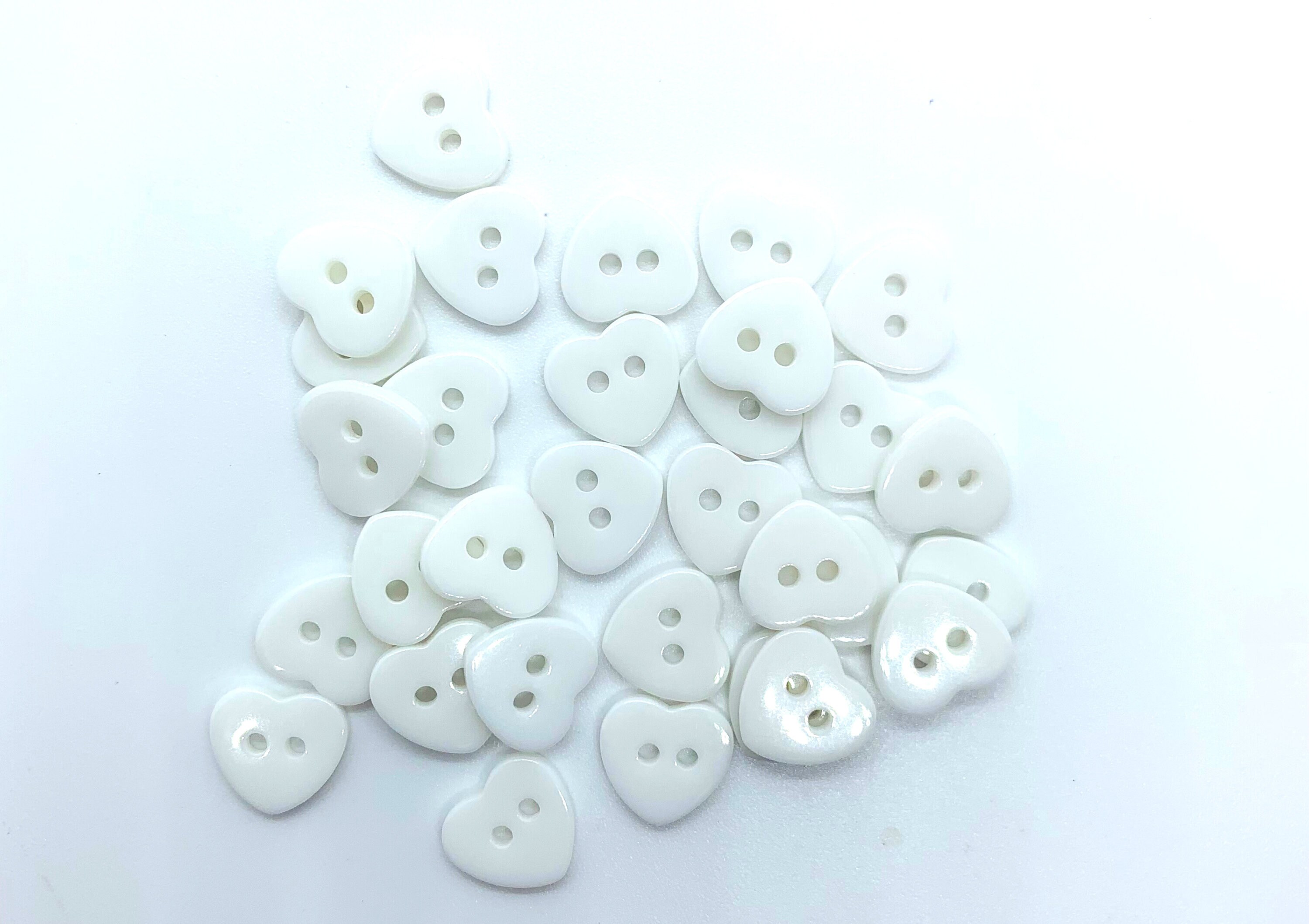 Tiny White Heart Buttons Sewing Button Craft Buttons 2 - Etsy