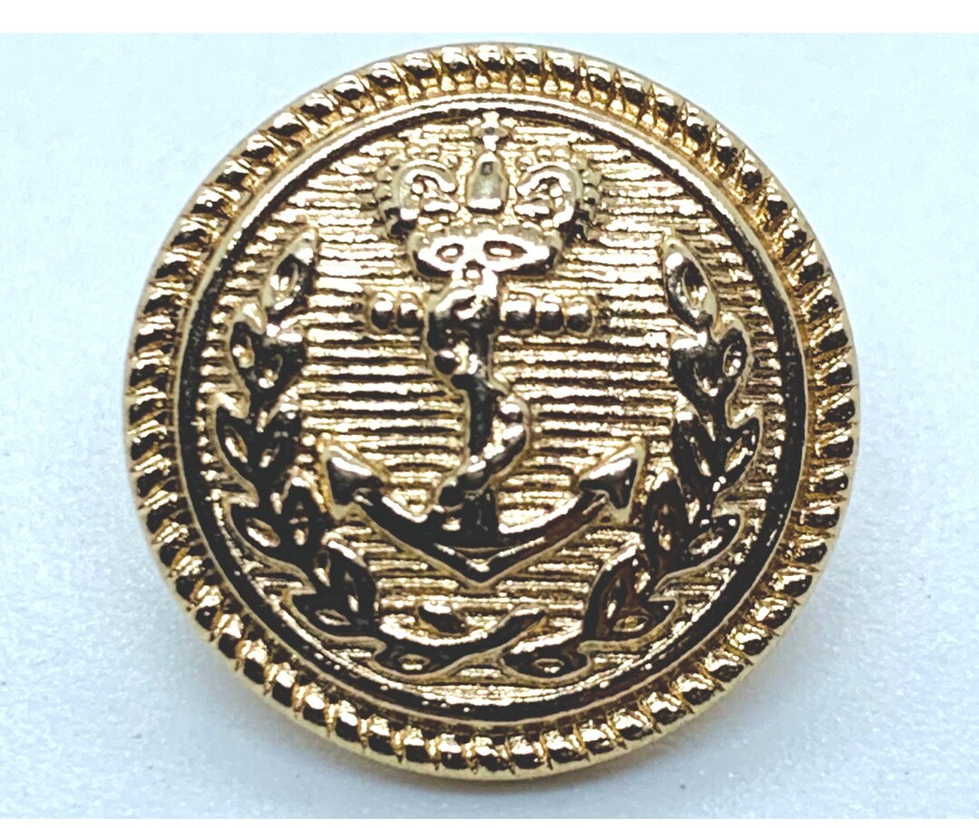 Metal, Gold Uniform Button, Shank Style Fancy Button, Anchor Design ...