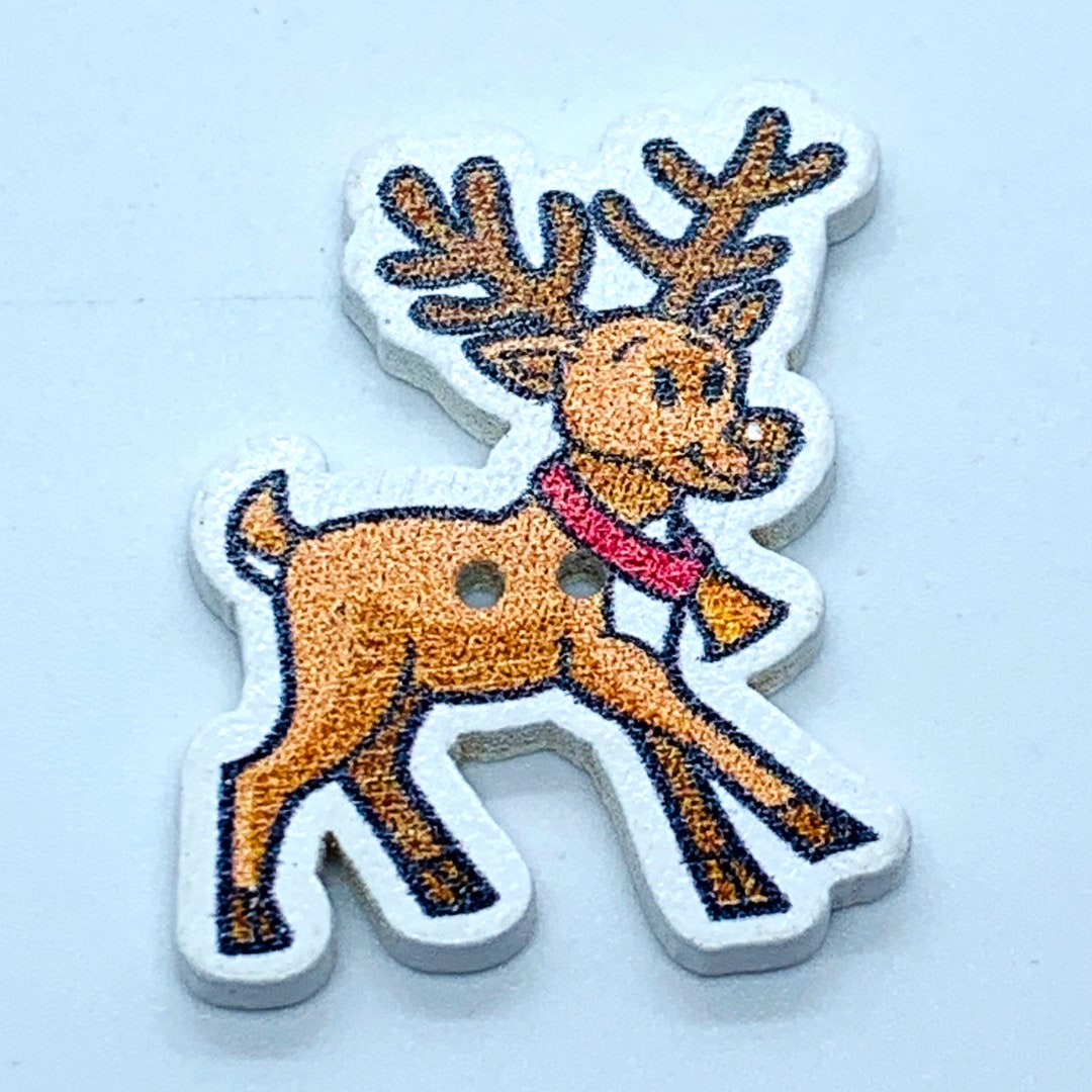 Christmas Button, Deer Button, Reindeer Button, Winter Button, Ugly ...
