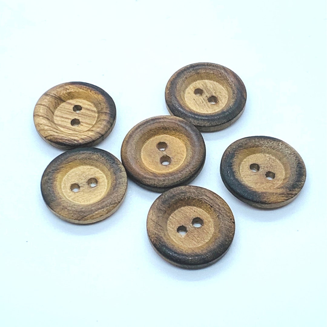 Round, Brown Wooden Buttons, Craft Buttons, 18 Mm, Listing is for 6 ...