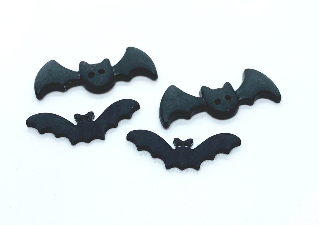 Black Bat Button, Halloween Button, Halloween Bat, Craft Buttons ...