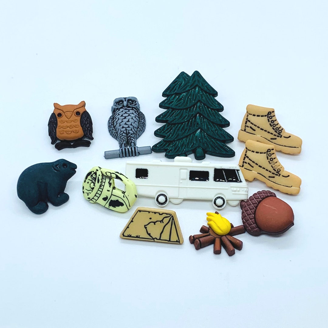 Camping Buttons, Shank Style, Hobby Buttons, Sport Buttons, Camper ...