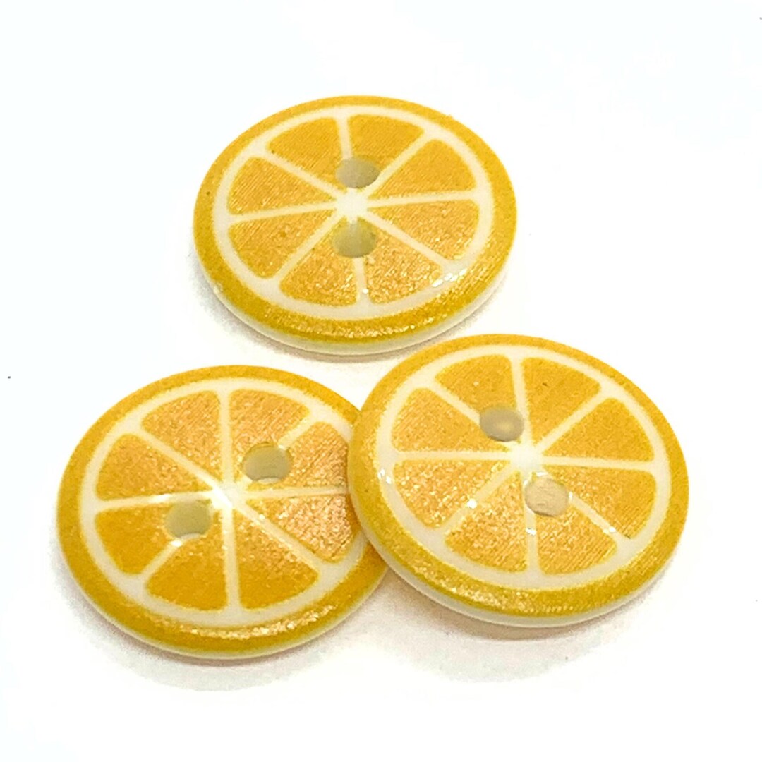 Lemon Slice Resin Buttons, Summer Craft, Set of 6 - Etsy