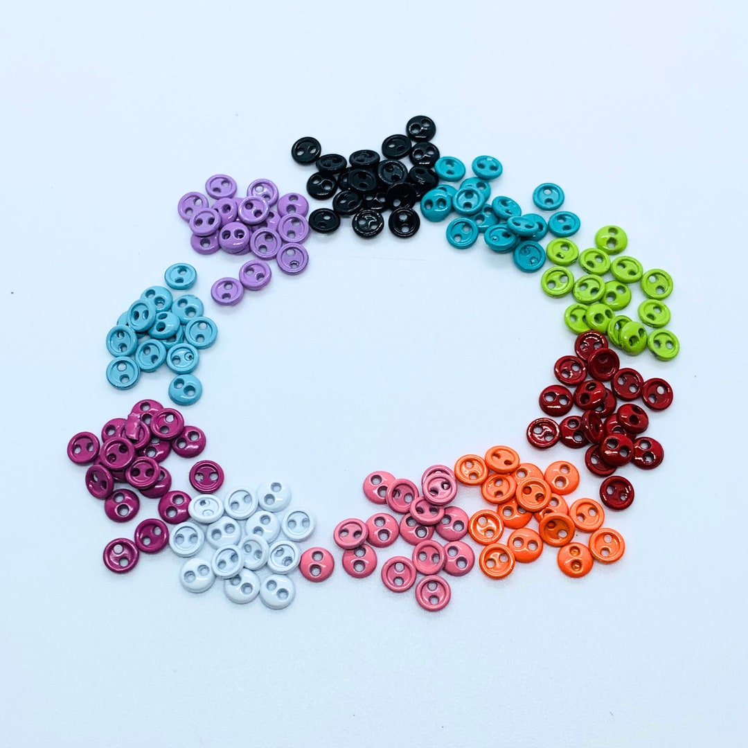 Micro-mini Metal, 4 Mm in Diameter, Craft Button, 2 Hole Button, Tiny ...